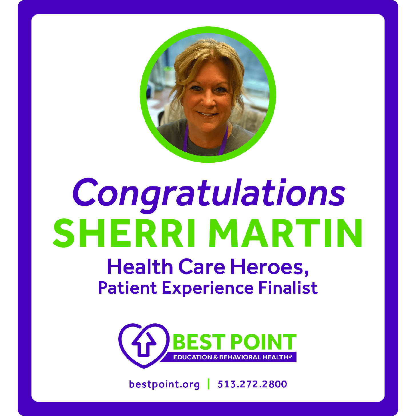 Sherri Martin Named Finalist for 2025 Health Care Heroes Award - Best Point